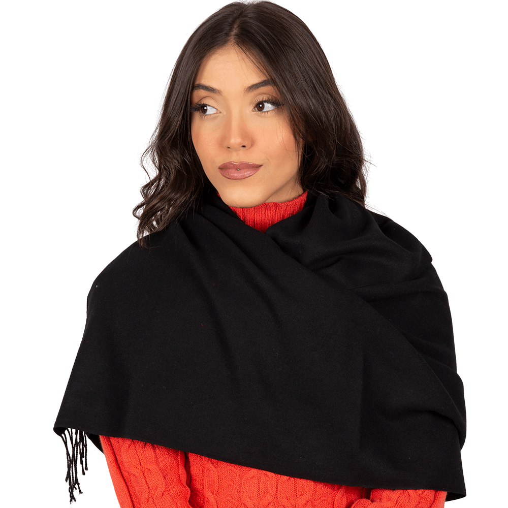 Manta Especial Inverno Feminino Franjas Lã - tcheinverno